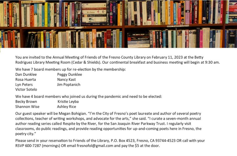 2023 Annual Meeting - Friends of the Fresno County Public Library